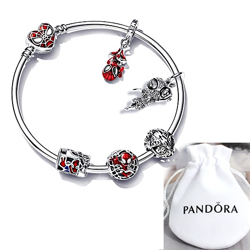 Spider Man Bracelet 925 Silver Marvel Charms Pandora Bracelets Heart ...