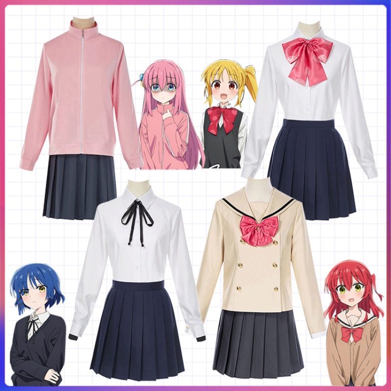 Anime Bocchi the rock! Cosplay Costume Hitori Gotoh JK uniform Ryo ...