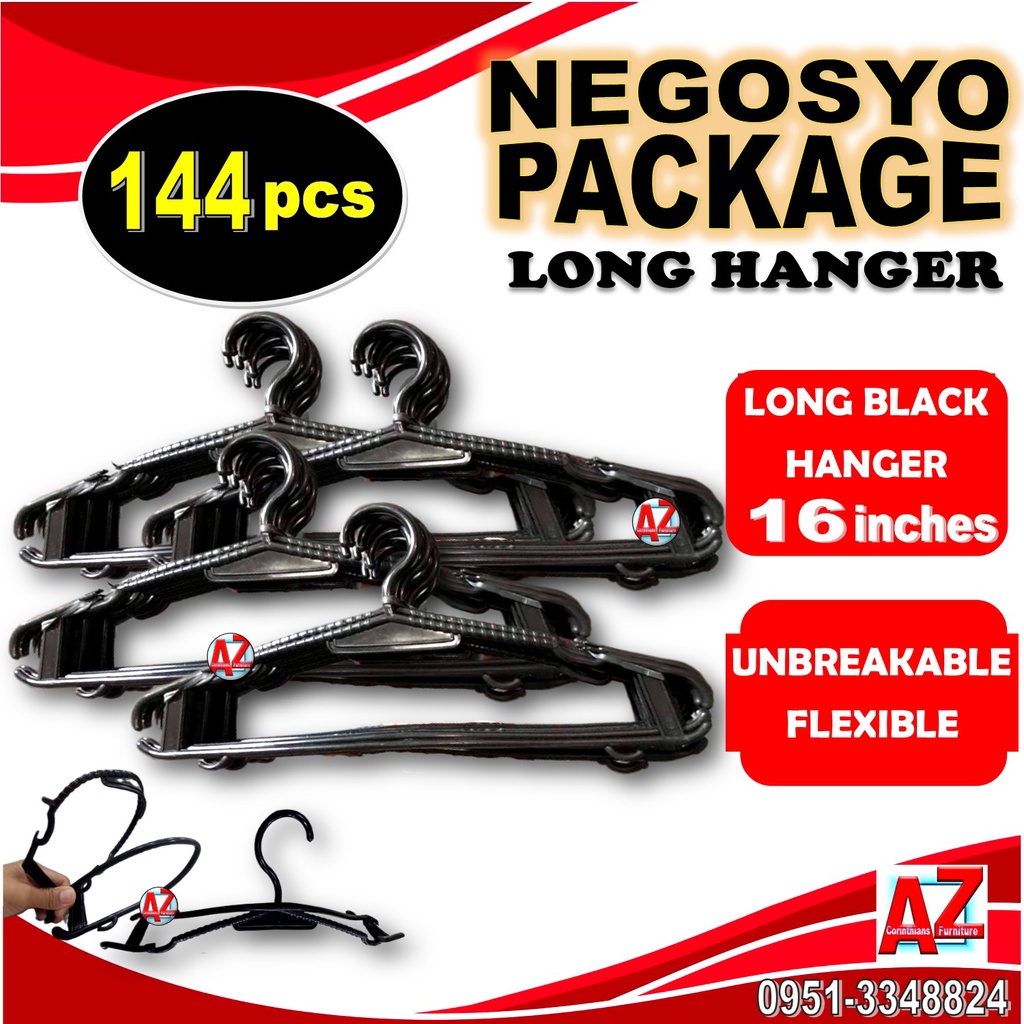 UNBREAKABLE LONG Hanger 144 PCS/ 12 Dozen--Size 16-Flexible ...