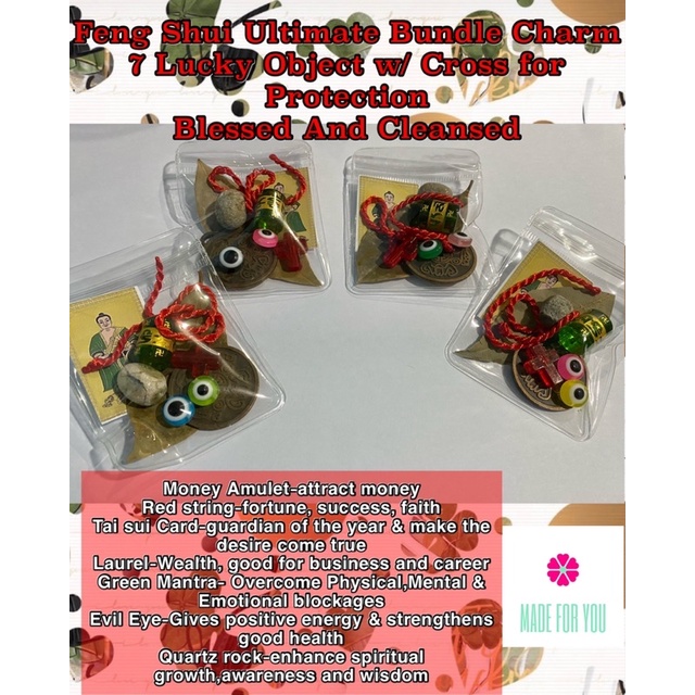 Feng Shui Ultimate Bundle Charm 7 lucky object wallet charm blessed and ...