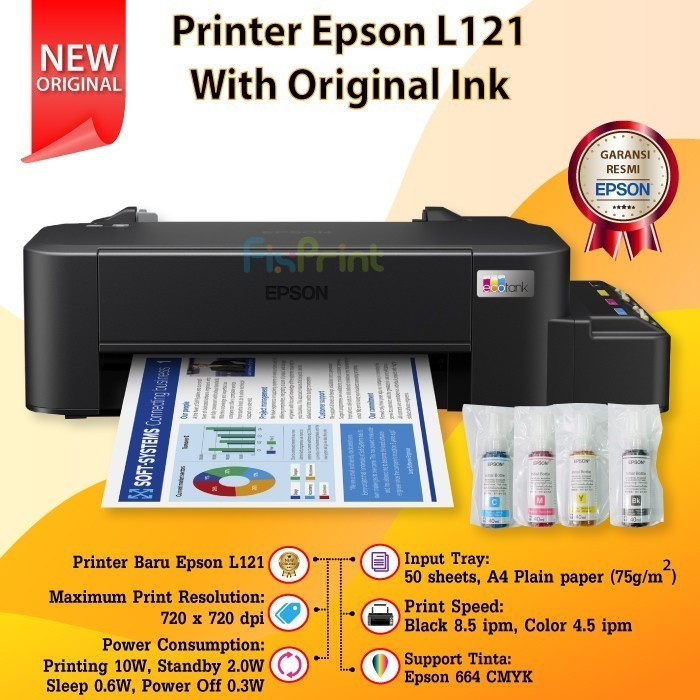 Epson Ecotank L121 A4 Printer New Original Ink Tank 664 Replacement L120 Original | Shopee ...