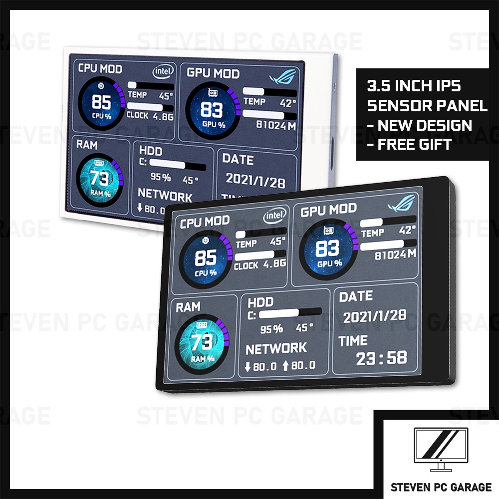 3.5 inch IPS TYPE C to USB Mini CPU Sensor Panel Display Screen NEW ...