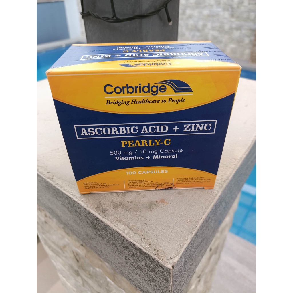 Pearly-C Ascorbic Acid + Zinc 500mg Capsule ( Sold per 10 pcs per banig ...