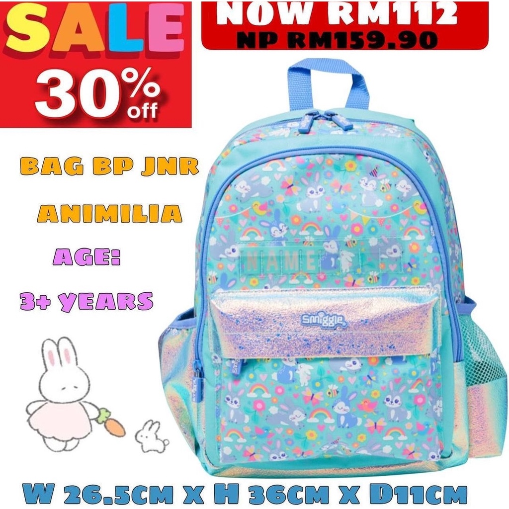 Smiggle Backpack junior rabbit green minor defect medium size | Shopee ...