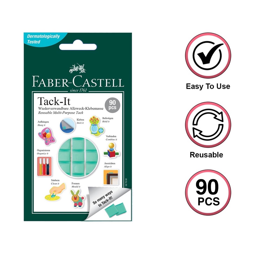 Faber Castell Tack-it 90pcs 50gm Faber-Castell Clay Blue Nail-free ...