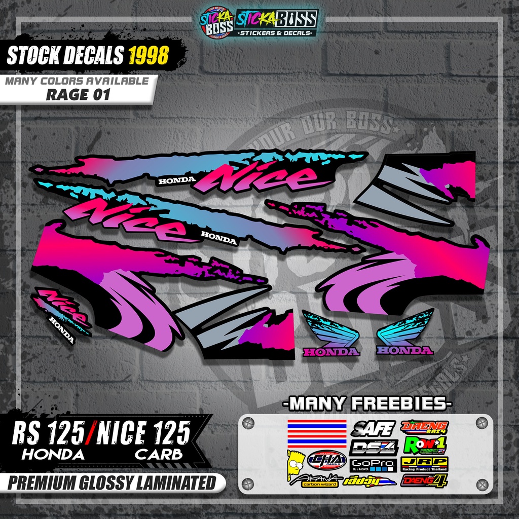 STICKER DECALS for NICE 125 / RS 125 (RS125STDE19) By STICKABOSS (SOFIE ...