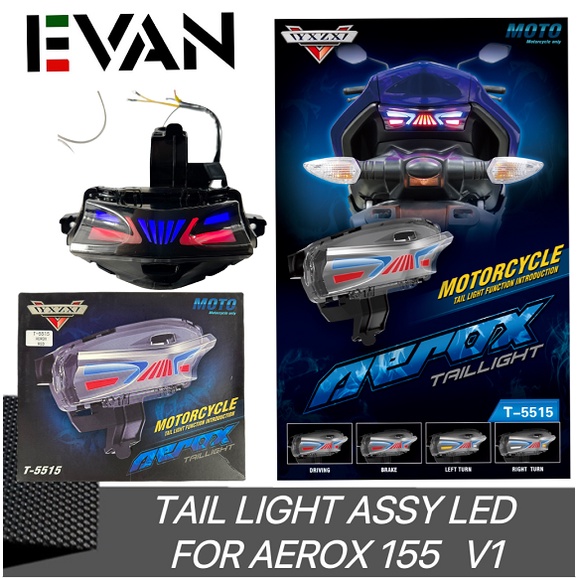 EVAN.SHOP Aerox 155 V1/ Tail Light Assy Flowing Led/Signal Light/Brake ...