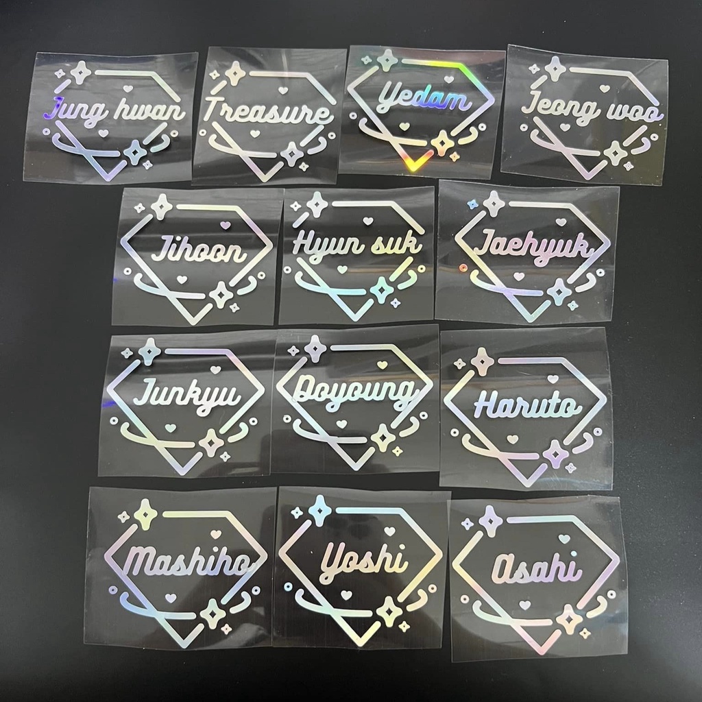 TREASURE VINYL DECAL LIGHT STICK STICKER | Waterproof member name decal ...