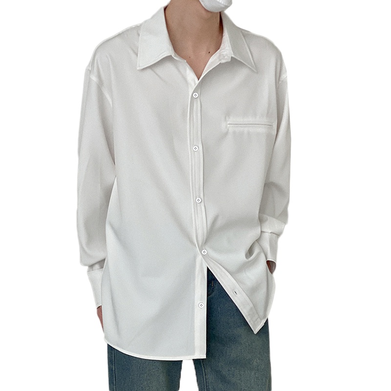 INCERUN Men's 4Colors Simple Style Fashion Long Sleeve Solid Color ...