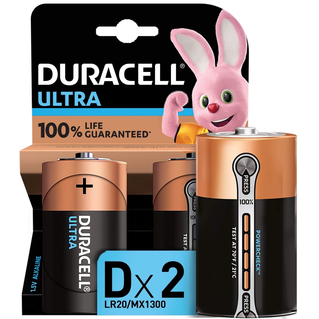 Duracell Size D Ultra Alkaline (2pcs) Battery MX1300 LR20 | Shopee ...