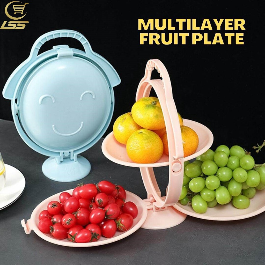 Efeq Multilayer Fruit Tray Stand Portable 3-Tier Cupcake Fruit Plate ...