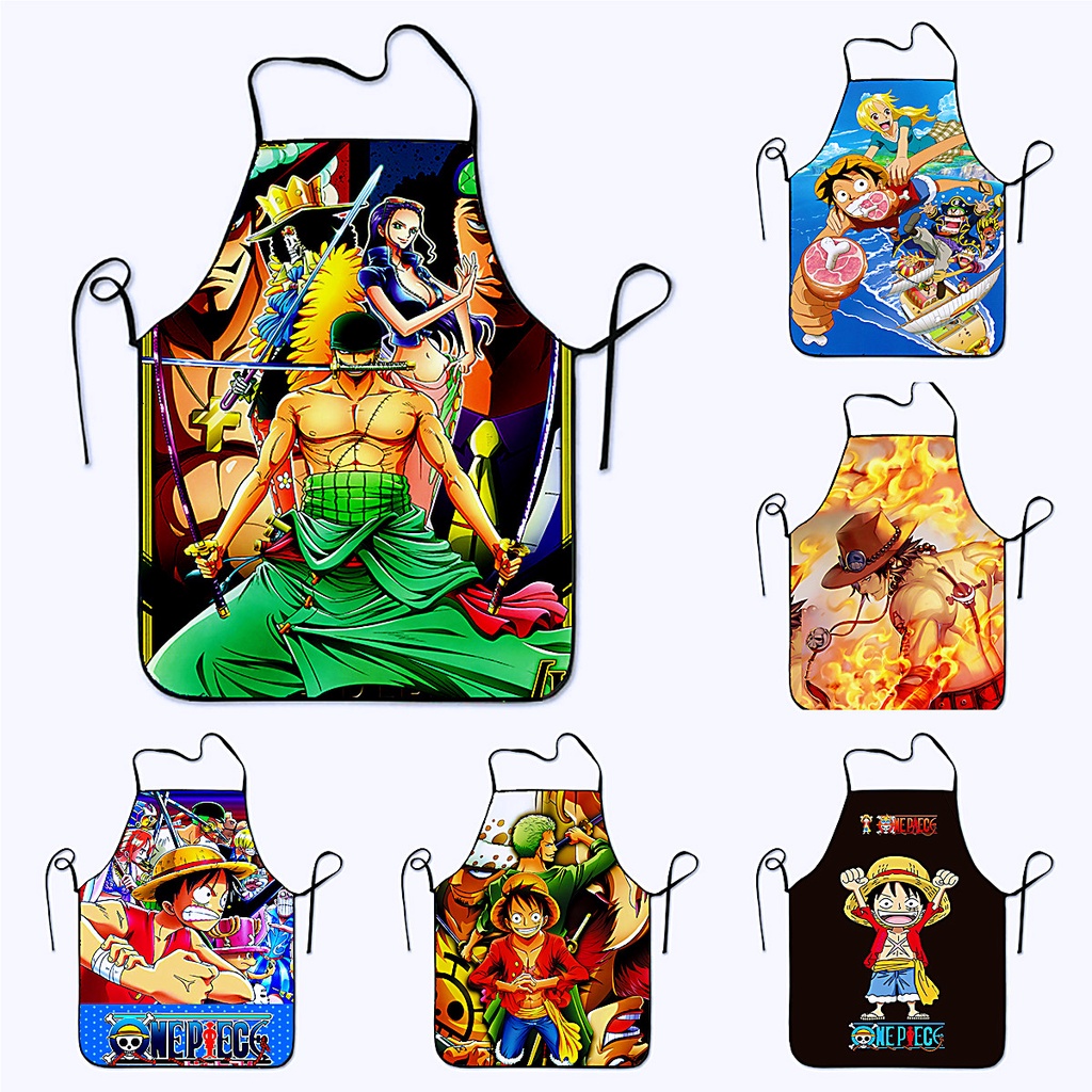 Novelty Creative One Piece Luffy Apron Printed Cartoon Anime Series ...