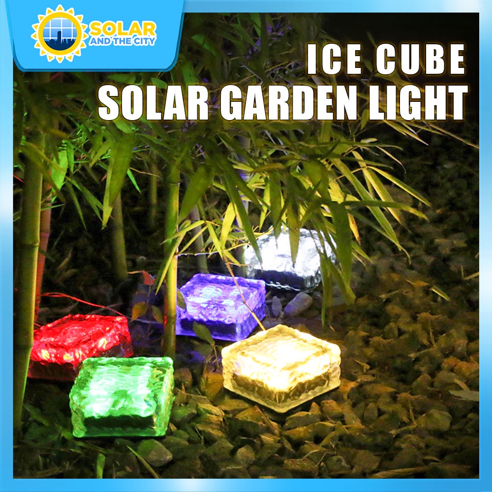 S&C Outdoor Waterproof Solar Ice Cube Lamp Led Garden Light for Pathway ...