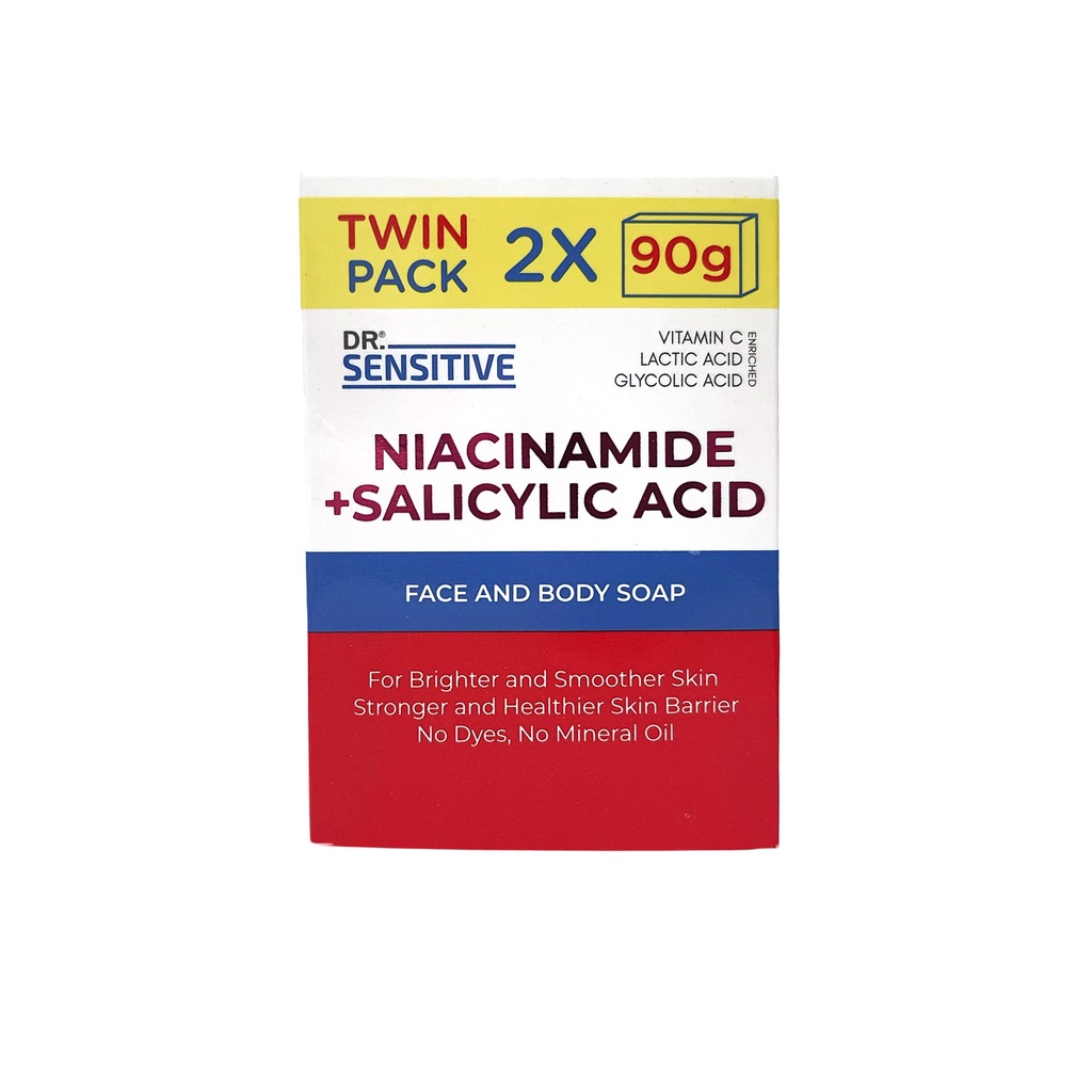 DR SENSITIVE Niacinamide & Salicylic Acid Soap Twin Pack 2x90G | Shopee ...