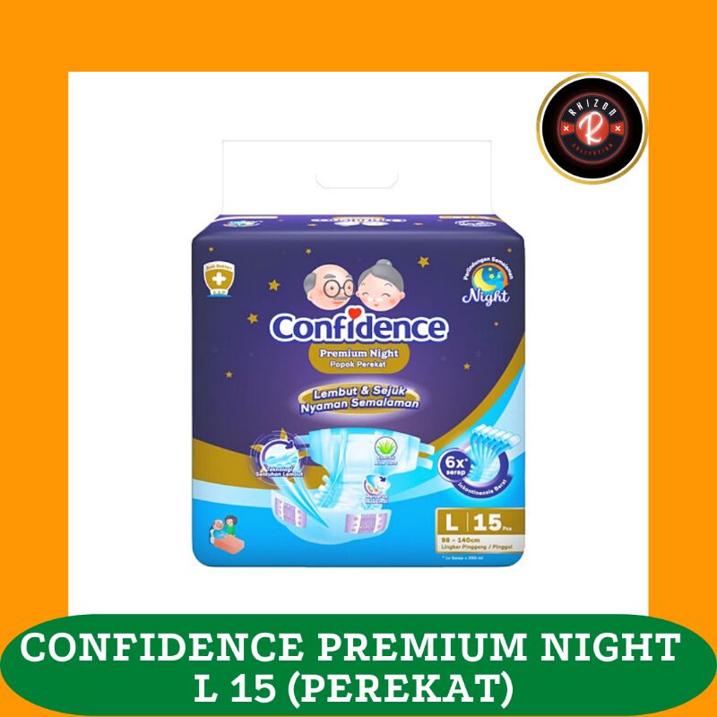 Confidence PREMIUM NIGHT Adhesive Adult Diaper L15 XL15 | Shopee ...