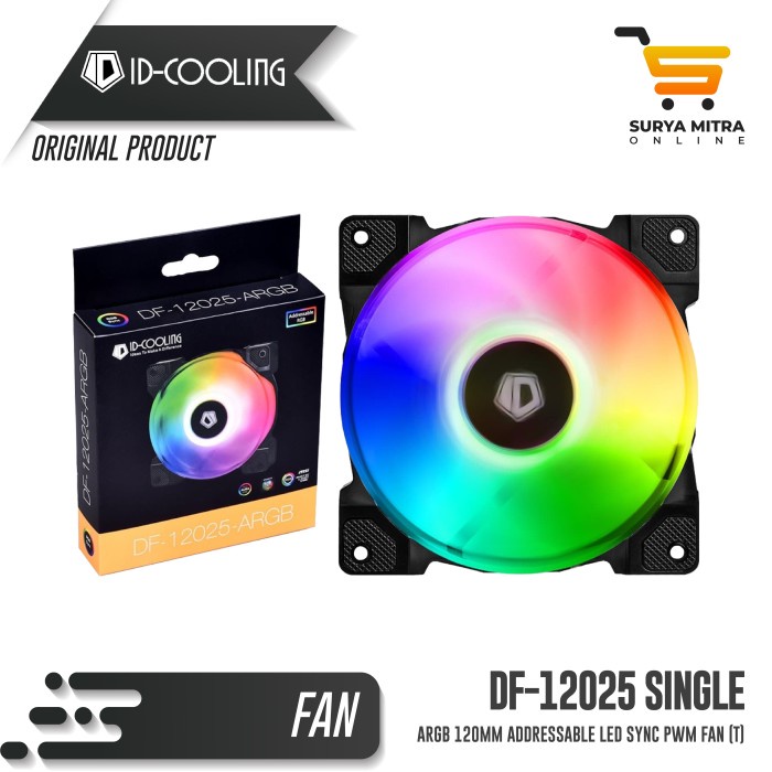 Fan Casing ID-COOLING DF-12025-ARGB SINGLE 120mm Addressable LED Sync | Shopee Philippines