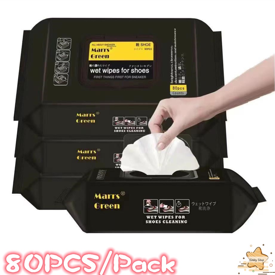 Shilily 80pcs per pack Shoe Wipes Shoe Cleaner Disposable Wet Wipes ...