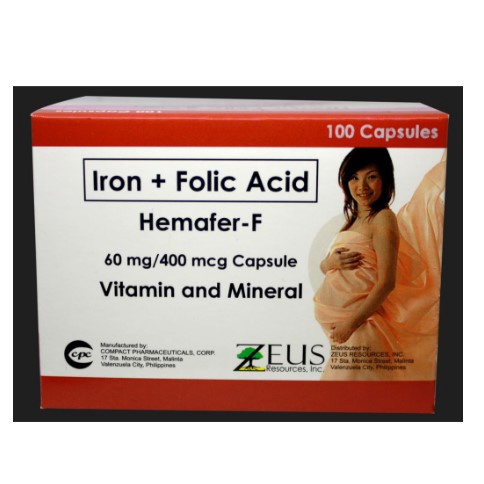 Hemafer-F [200 mg Ferrous Sulfate + 400 mcg Folic Acid] Capsule ...