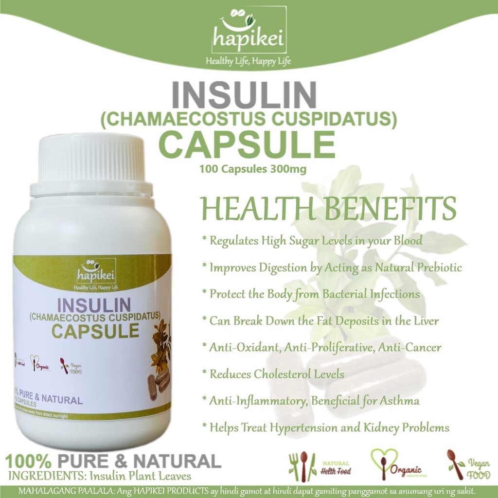 HAPIKEI INSULIN PLANT CAPSULE 100 capsules PURE NATURAL AUTHENTIC ...