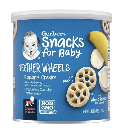 Gerber Teether Wheels 8+ months Banana Cream | Shopee Philippines