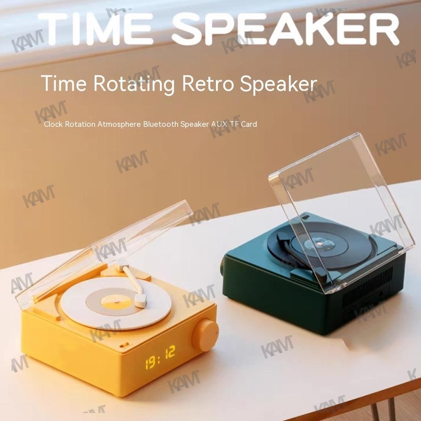 Kam 2 in 1 New Retro Alarm Clock Speaker X11 Multifunctional Vinyl ...