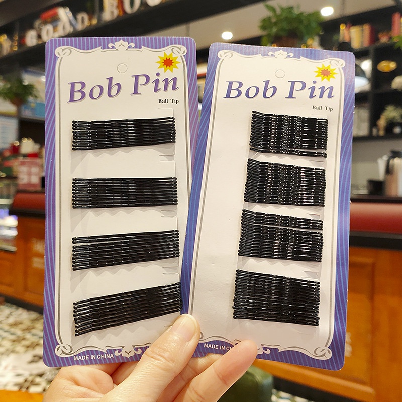36pcs/set blue card Black Bob Pin Side Clip steel wire hairpin straight ...
