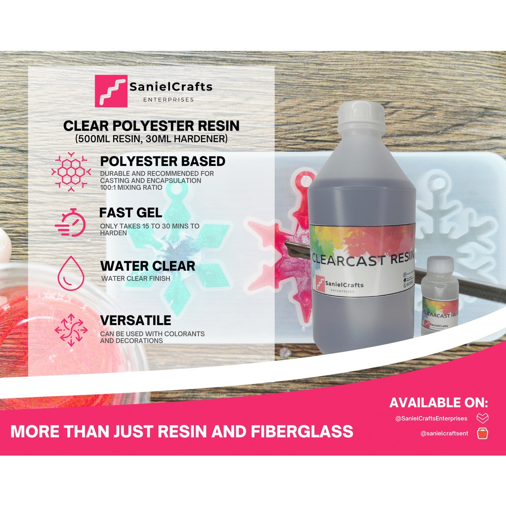 Clear Cast Polyester Resin Set 500g (Hardener Included) | Shopee ...