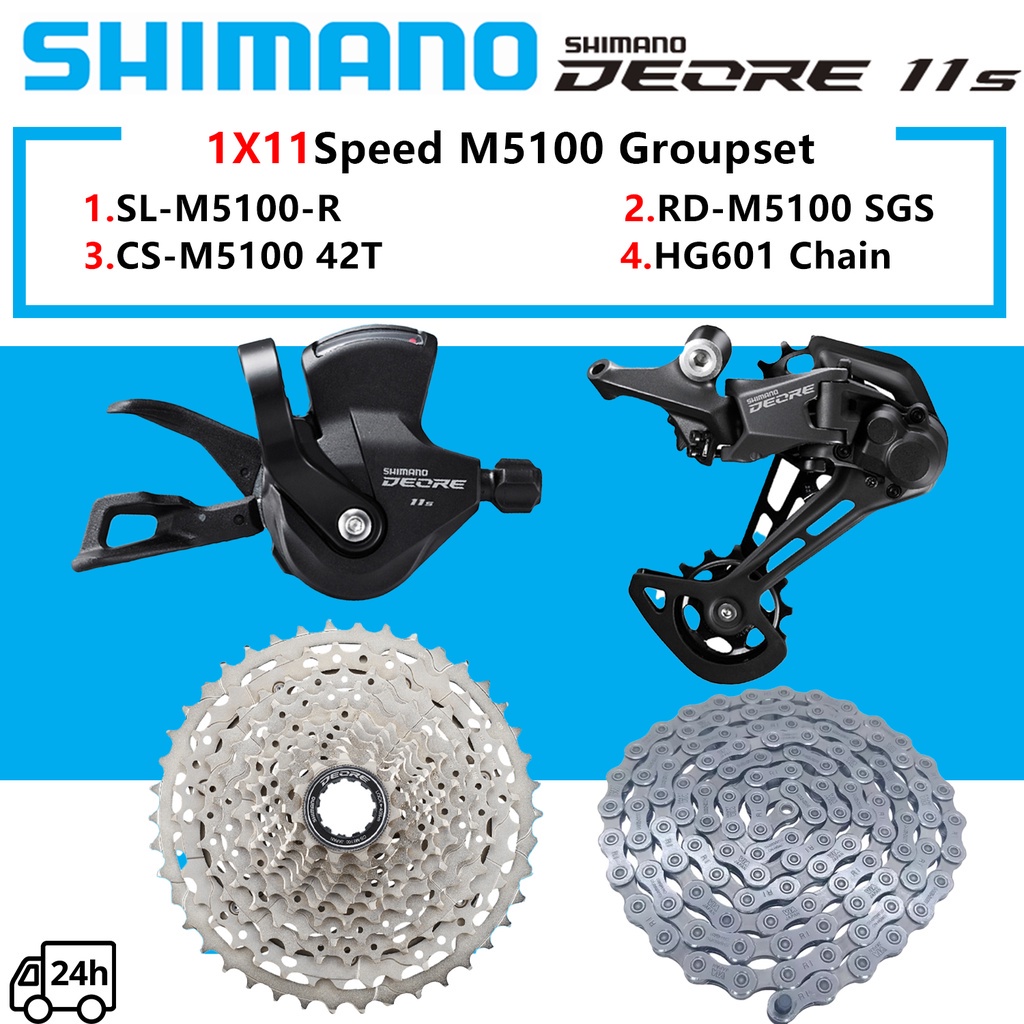 SHIMANO DEORE M5100 1X11 Speed Groupset M5100 Shifter Lever Rear ...