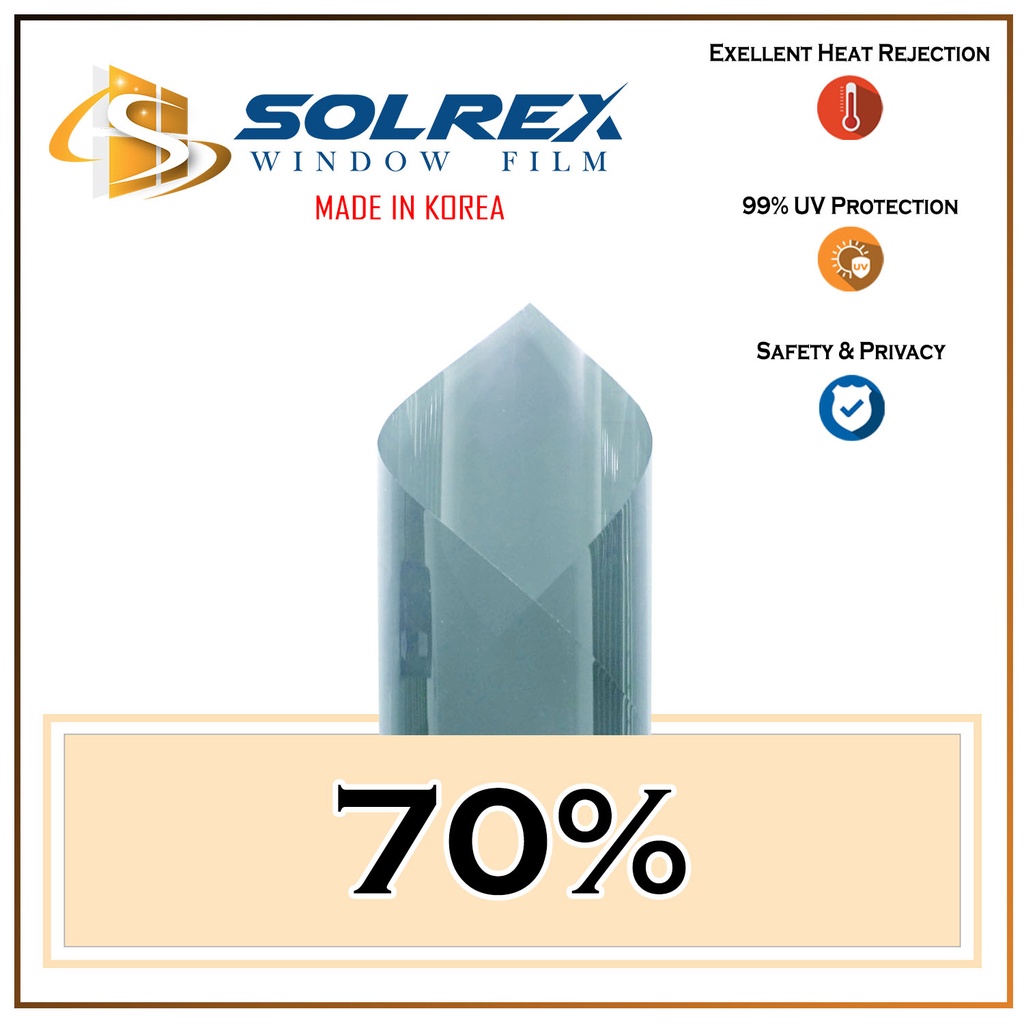Solrex Window Film (Tint) - Premium 70% Blue | Shopee Philippines