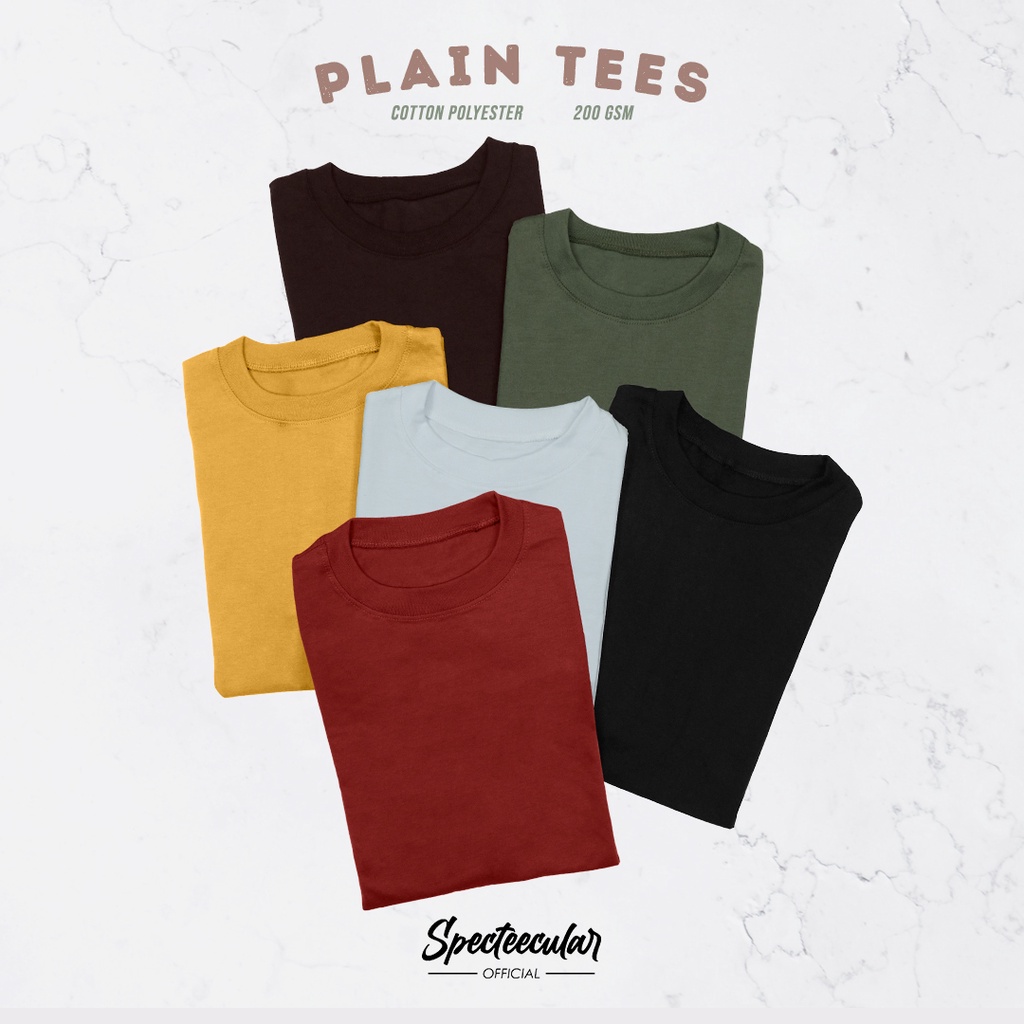Specteecular Plain Tshirts | Black, Khaki, Ash Gray, Tan, Dark Brown ...