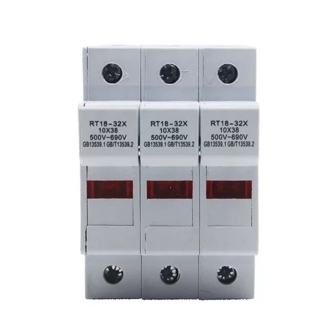 RT18-32X AC 380V 1P 2P 3P 4P 32A DIN Rail Mount cylinder fuse base Suitable for 10x38MM FUSE ...