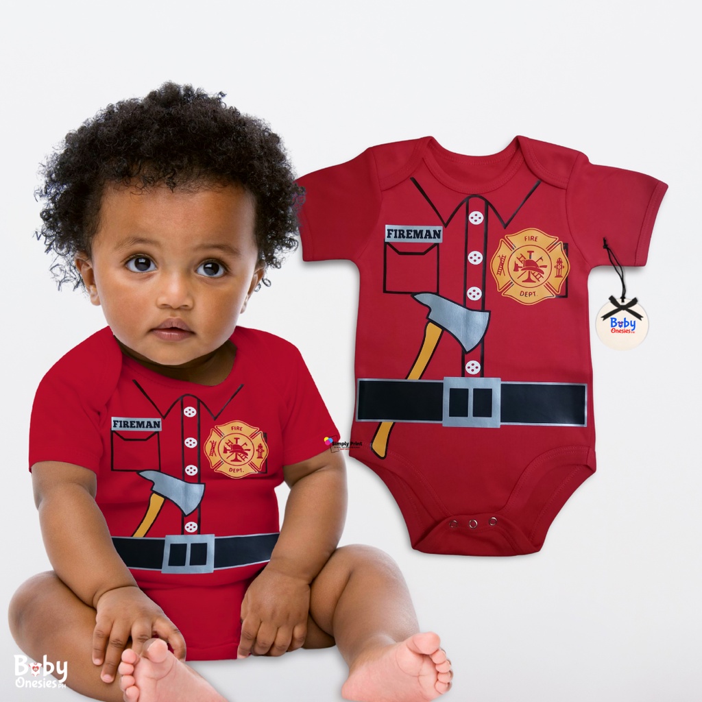 Baby Onesies PH Fireman Career Baby Clothes 0-12 months Newborn Baby ...