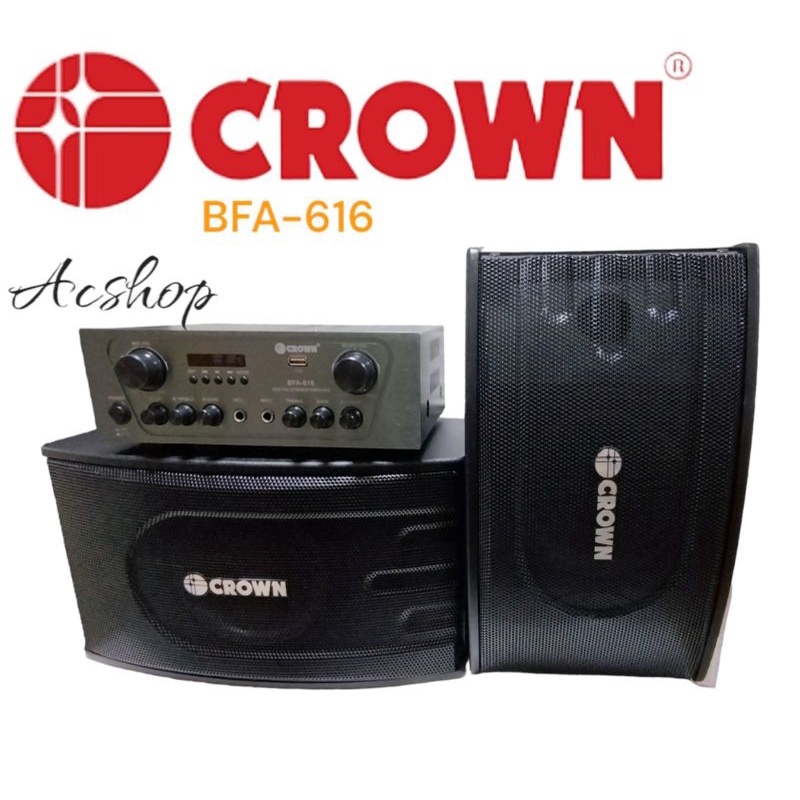 Crown BFA-616 Karaoke Amplifier with Baffles 2000w x2 PMPO Bluetooth ...