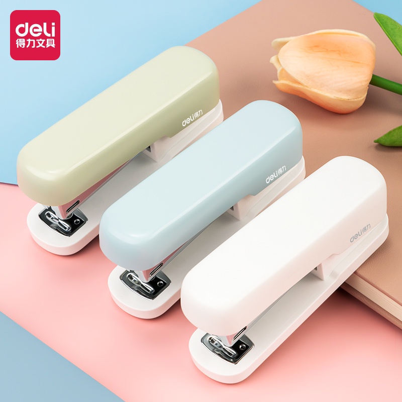 Deli Macaron Color Stapler Portable Stapler 12 Sheets With 24/6 and 26/ ...