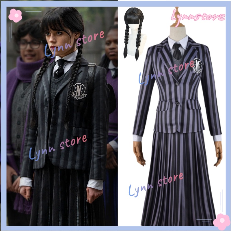 WEDNESDAY Addams Cosplay Addams Family Cosplay Costume School Uniform ...