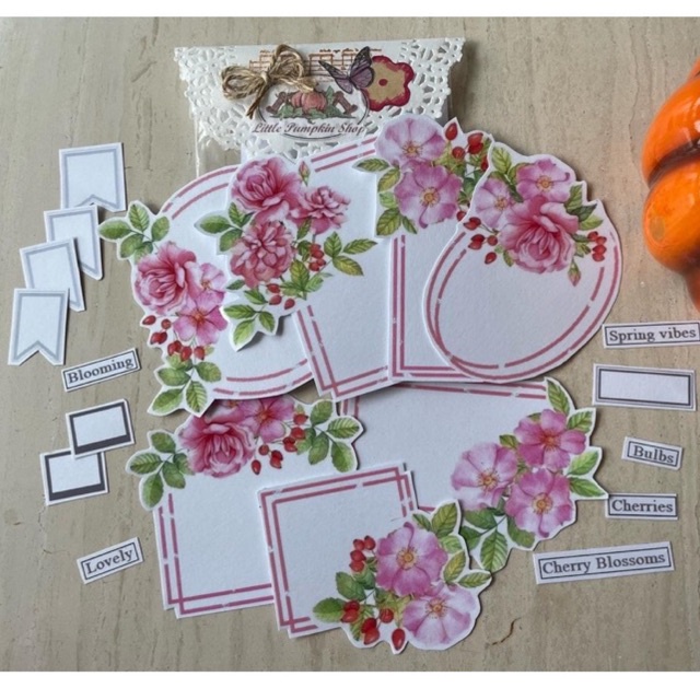 Mini Bundle Junky/Vintage Design Journal Kit - Flowers Frame Series ...