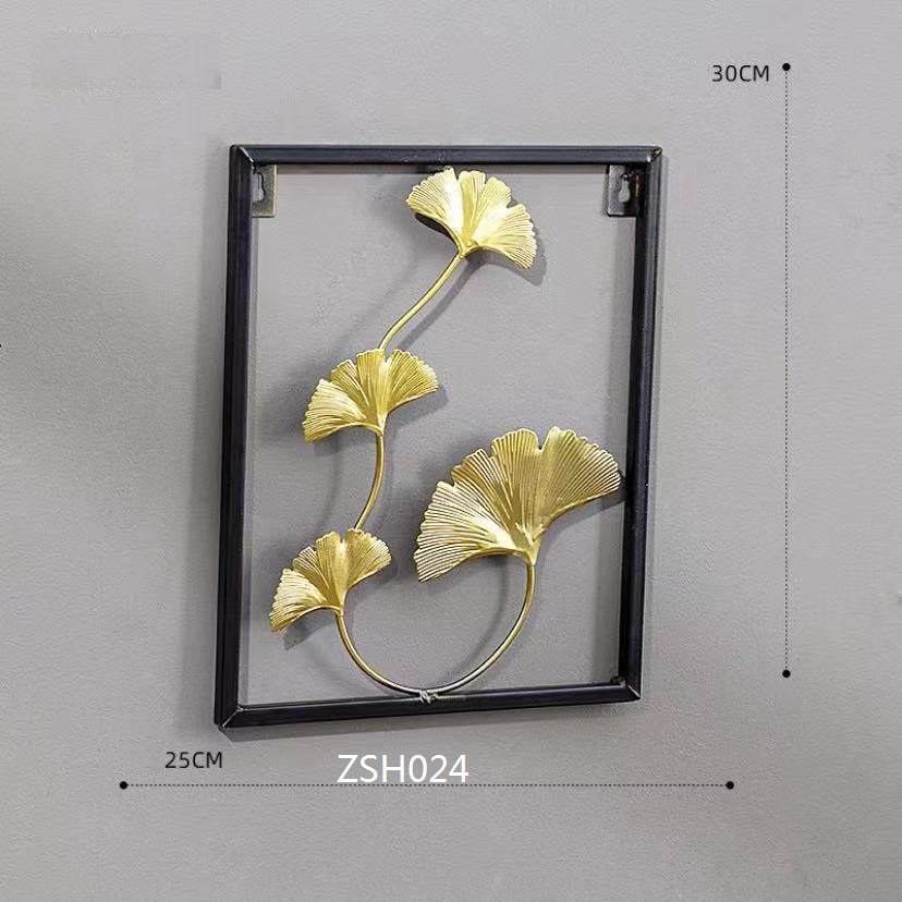 Metal Wall Decor Frame Leaf Art Gold Framed Leaves Artwork Nordic Style ...