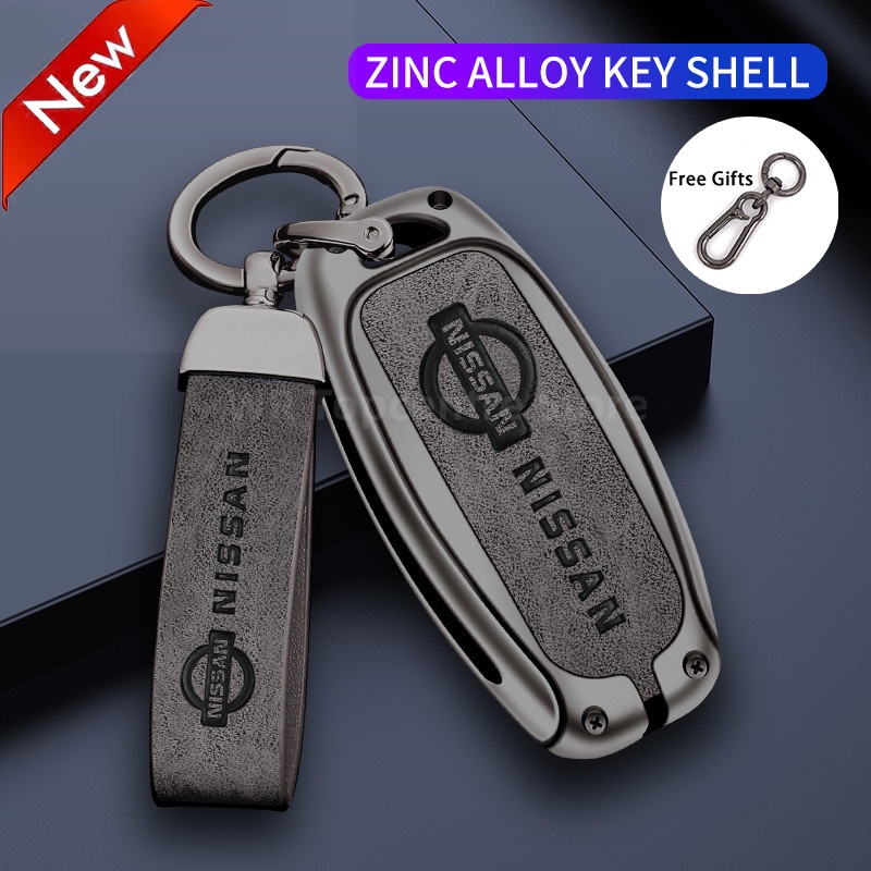 Leather Alloy Car Key Case Cover Shell For Nissan Juke Leaf Micra K12 ...