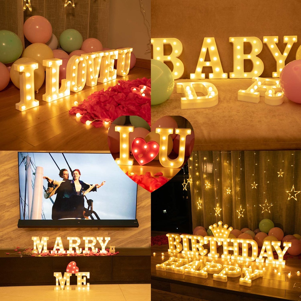 Brightdeco 155 Bulbs Light Up Happy Birthday Sign LED Marquee Letter ...