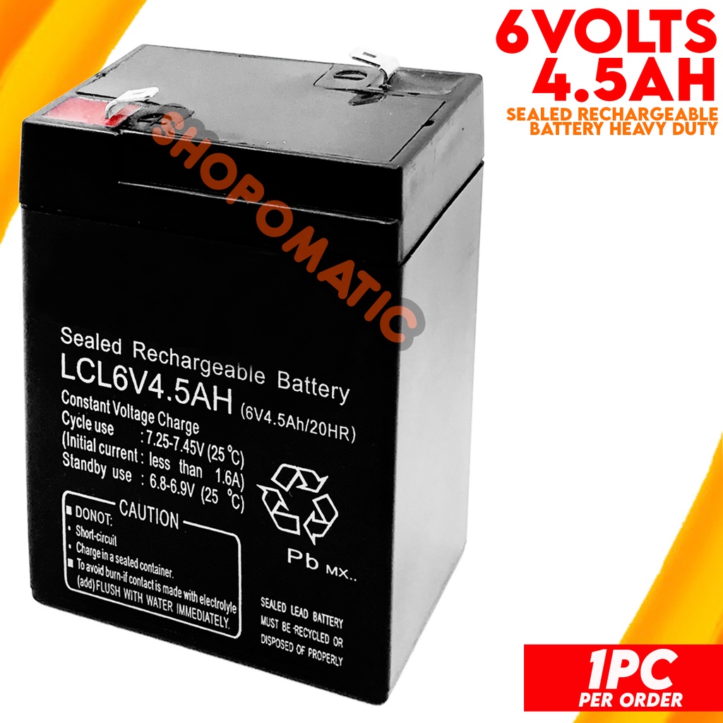 🟧 BATTERY 6V 4.5AH 6V 4.0AH for Emergency Light , Toy Car, ETC ...