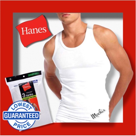 Hanes 3Pcs 100% cotton White sando for Men's (Pack of 3pcs) | Shopee ...