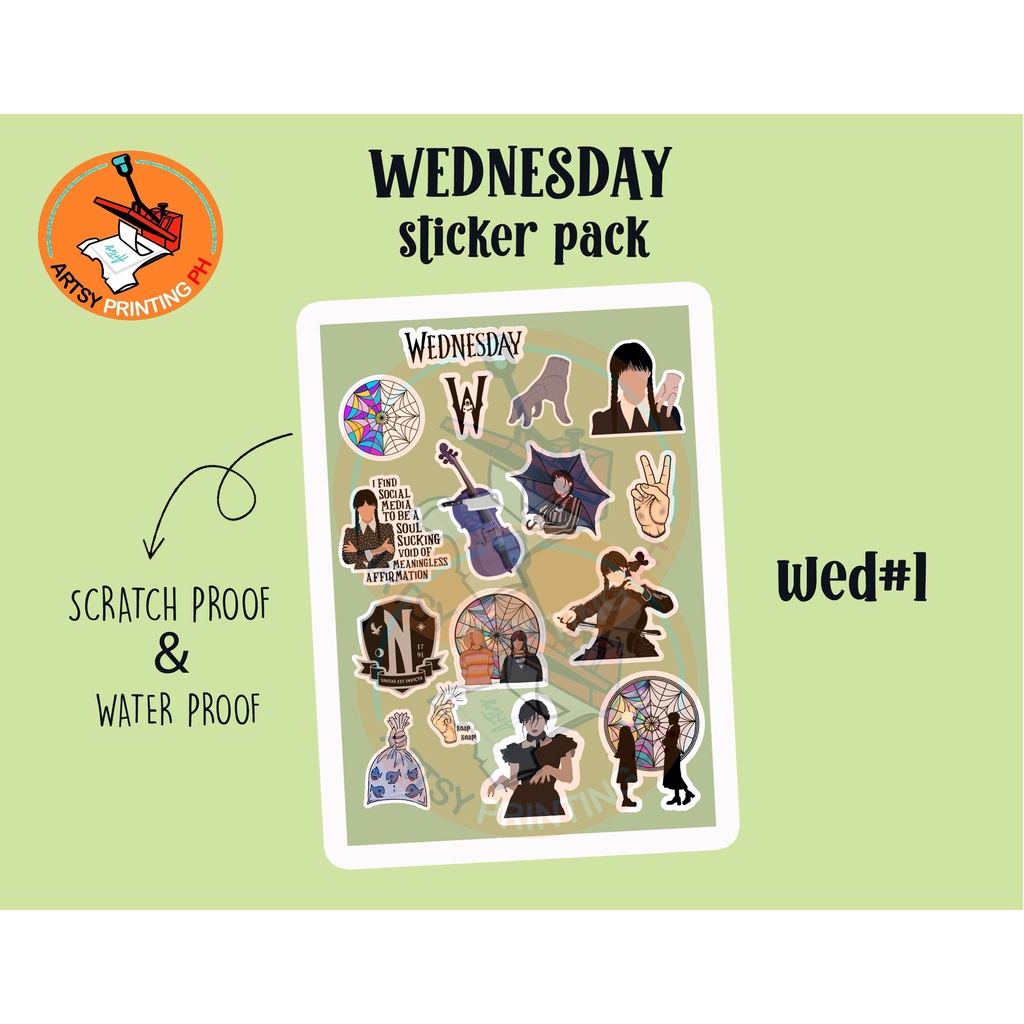 ARTSY - WEDNESDAY STICKER PACK | Shopee Philippines
