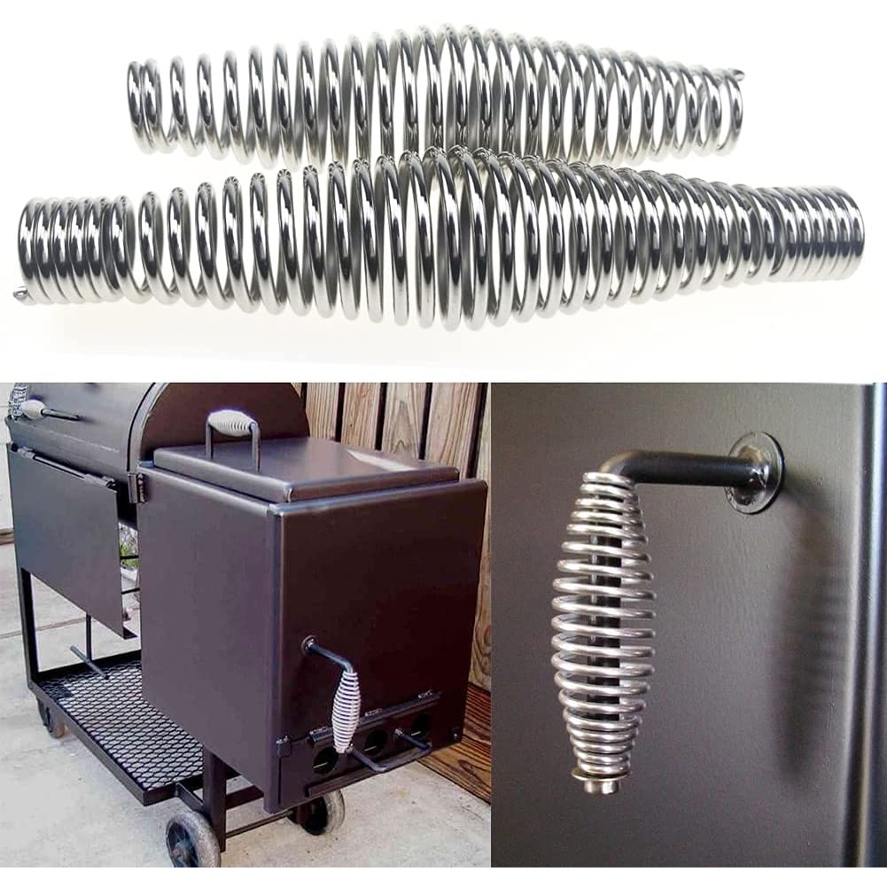 2PCS BBQ Heavy Duty Steel Spring Handle Barbecue Elasticity Steel Roll ...
