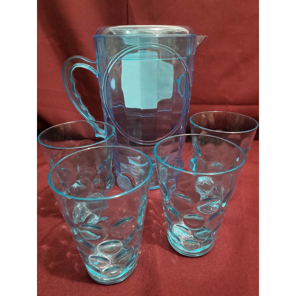 5-in-1 / crystal clear water pitcher with 4 glasses / pitsel / liquid ...