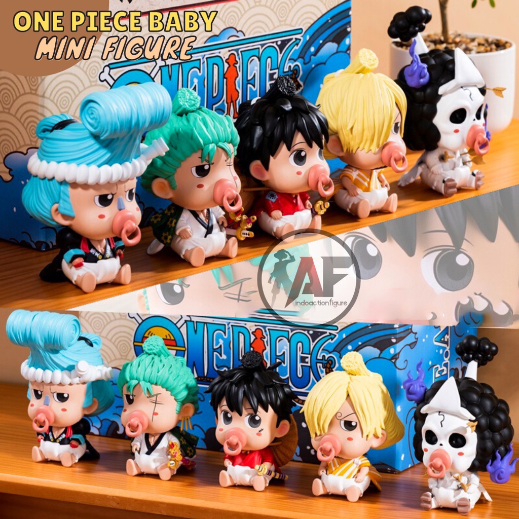 Action figure mini wano one piece baby Luffy Zoro Sanji Brook Franky ...