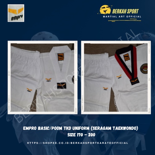 Empro Basic/Poom TKD Uniform Taekwondo Uniform) size 170-200 | Shopee Philippines