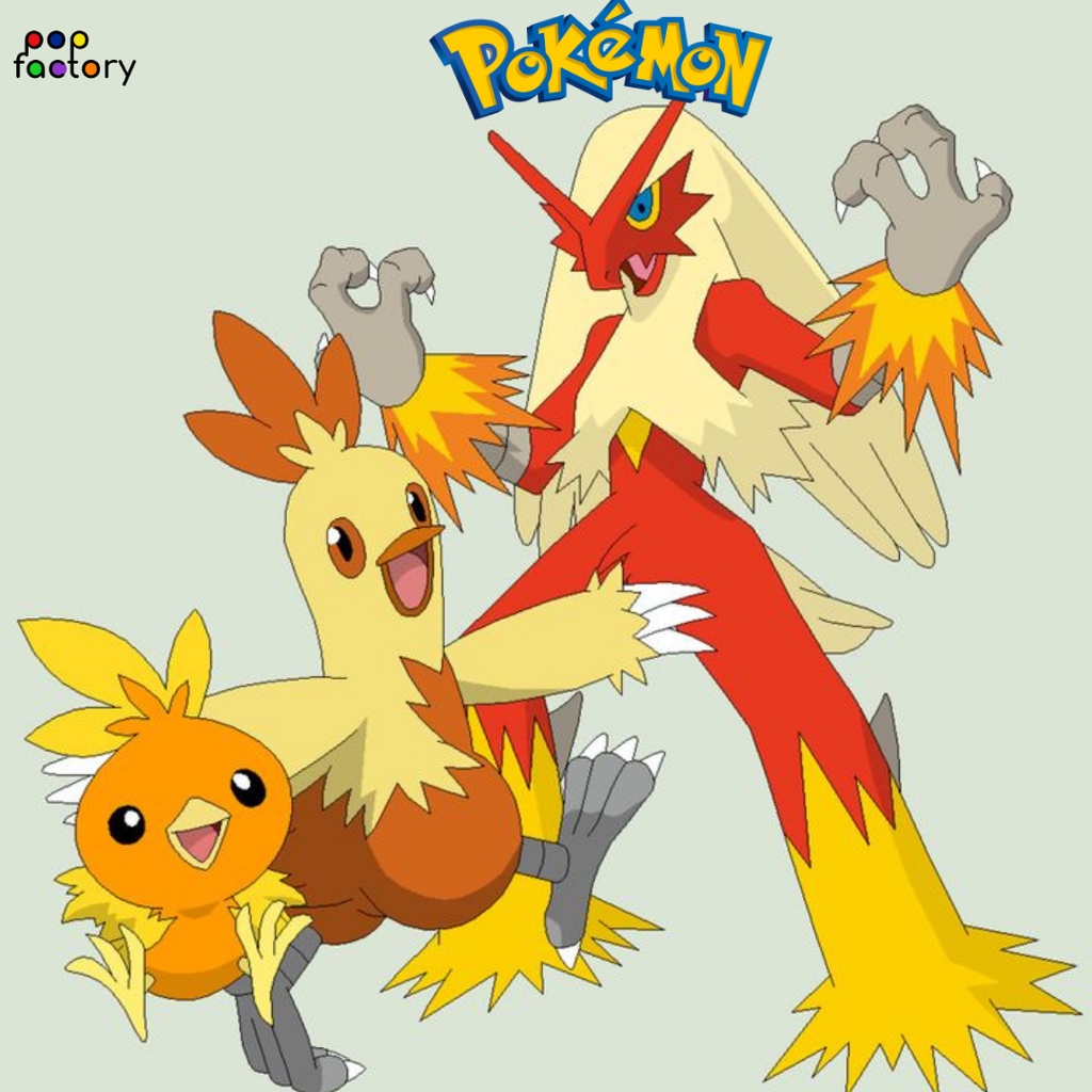 Torchic , Combusken & Blaiziken Pokemon Cards TCG (3rd Gen STARTER ...