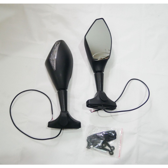 Motorcycle LED Turn Signal Mirrors A Pair Rearview Mirror Integrated ...