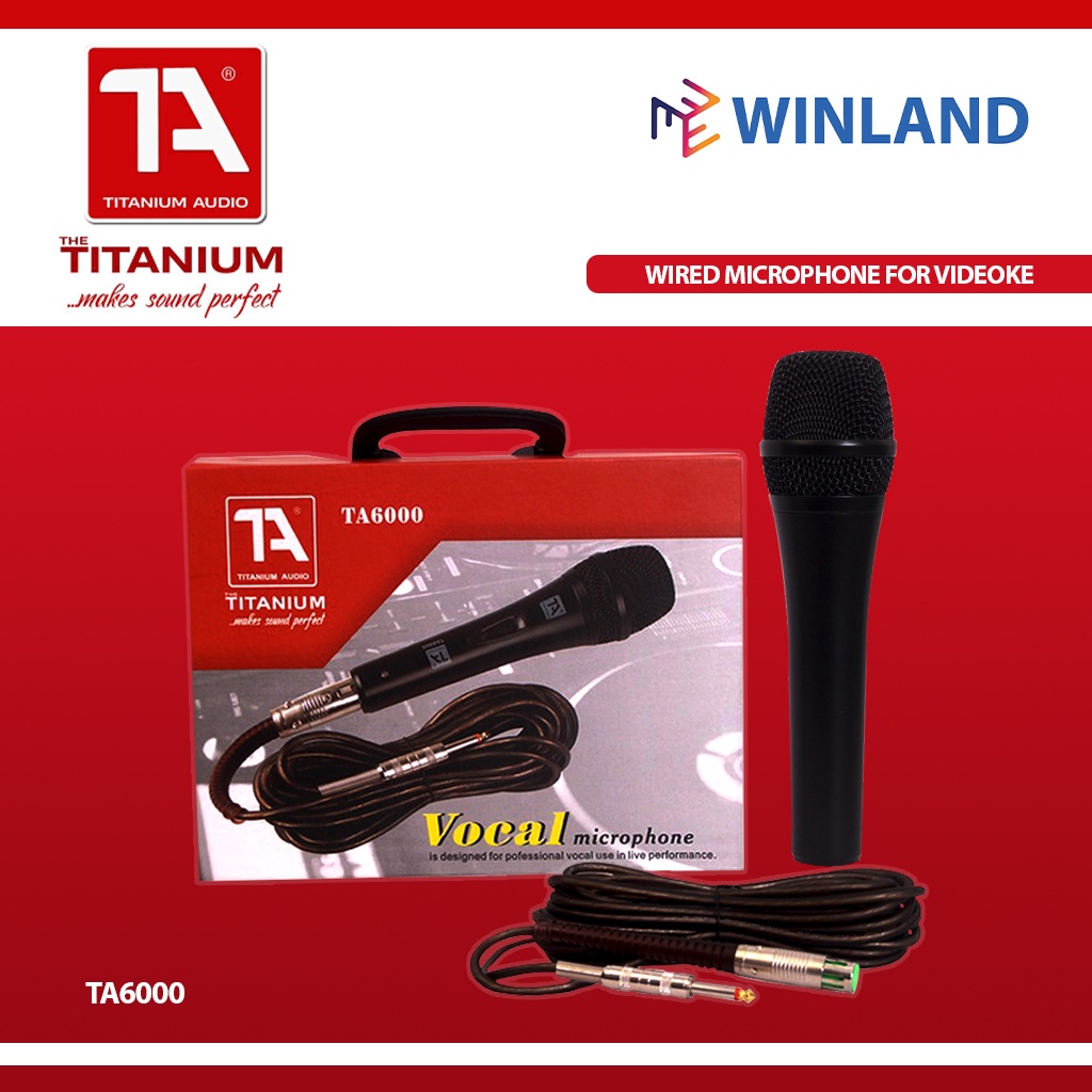 TITANIUM AUDIO by Winland TA6000 Wired Microphone for Videoke/Karaoke Mic | Shopee Philippines