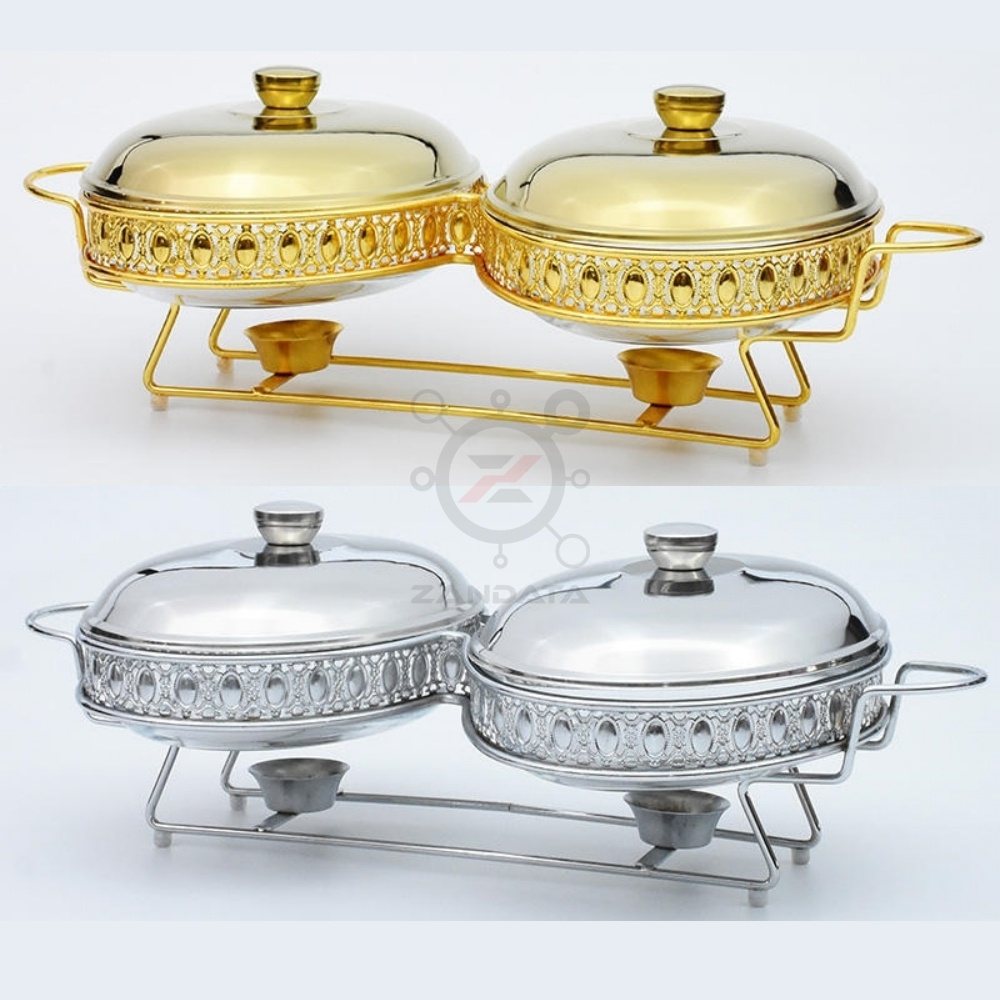 New Trend 4.0L/3.0 Luxury Gold/Silver Chafing Dish Buffet Food Warmer ...